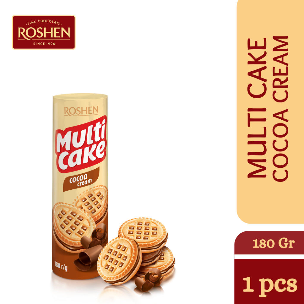 Roshen Biscuit Multicake cocoa cream 180g – ALYOUSEFI GROUP